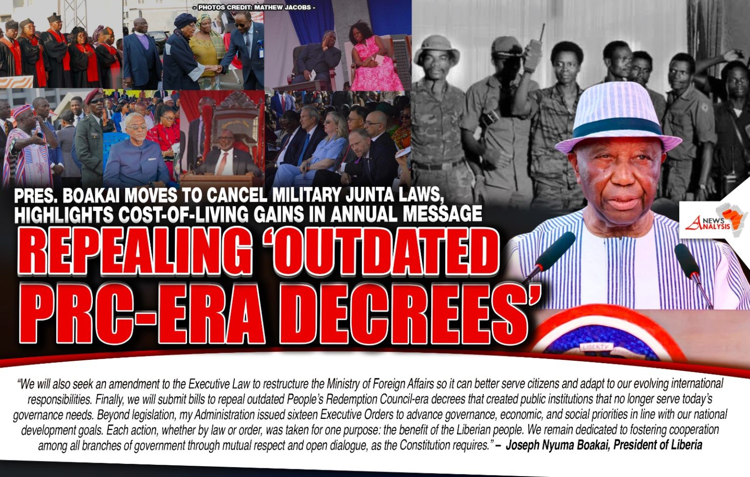 Liberia: Pres. Boakai Moves to Cancel Military Junta Laws, Highlights ...